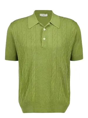 PIACENZA CASHMERE 1733 Cable-knit Polo Shirt - Green
