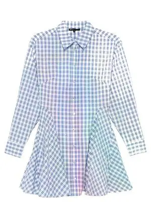 Maje Check-pattern Mini Shirt Dress - White