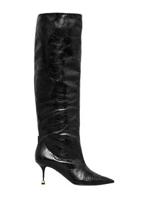 VANDA NOVAK Kaja Knee-high Heeled Boots - Black