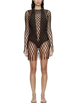 Christopher Esber Knitted Mesh Mini Dress - Brown