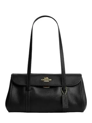 COACH® Bridget Flap Shoulder Bag - Pebbled Leather/gold/black