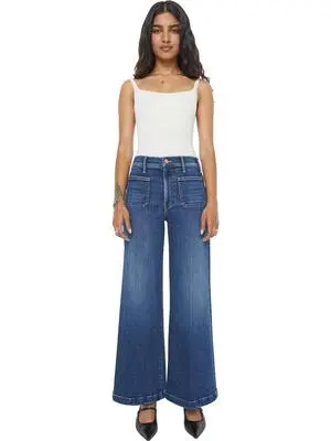 MOTHER Petite Lil Hustler Roller Jeans - Blue