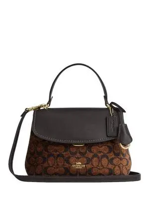 COACH® Emory Top Handle Bag In Signature Chenille - Gold/truffle