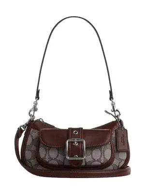 COACH® Ashton Mini Shoulder Bag In Signature Jacquard - Signature Jacquard/silver
