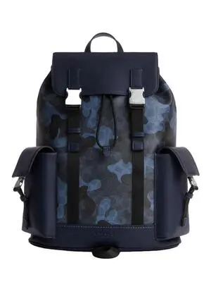 COACH® Clark Backpack In Signature Camo Print - Signature Canvas/silver
