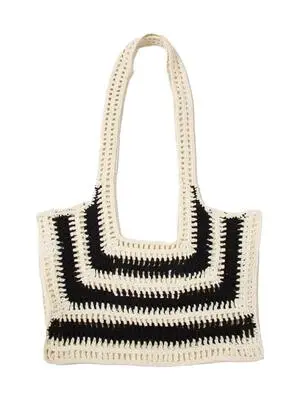 L*Space Caylin Crochet Tote - Black/white