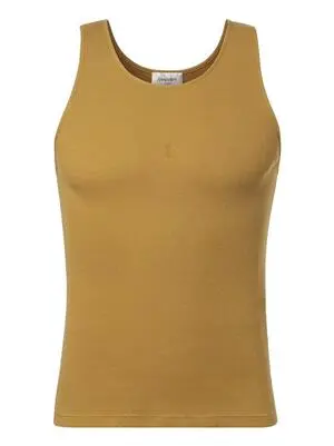 Saint Laurent Cassandre Cotton Tank Top - Beige