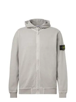 Stone Island Cotton Jersey Zip-up Hoodie - Grey