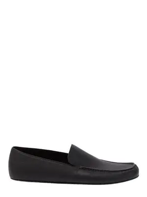 THE ROW Leo Leather Loafers - Black