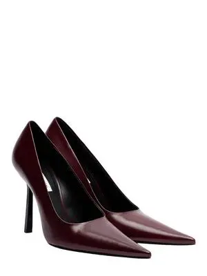 Victoria Beckham Leather Pointed Toe Pumps - Burgundy