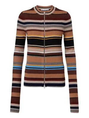 Acne Studios Kilian Striped Zip-up Wool Cardigan - Multicoloured
