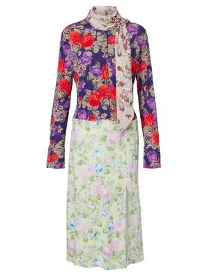 Acne Studios Dalmati Floral Midi Dress - Multicoloured