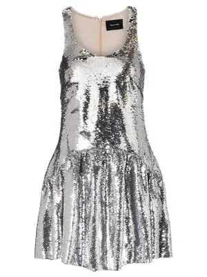 Simone Rocha Sequined Mini Dress - Silver