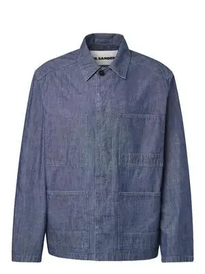 JIL SANDER Cotton Chambray Overshirt - Blue