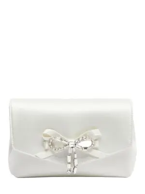 JIMMY CHOO Embellished Satin Clutch - White