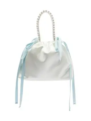 JIMMY CHOO Drawstring Mini Bucket Bag - White