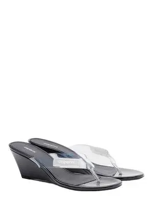 Coperni Logo Pvc Wedge Thong Sandals - Transparent