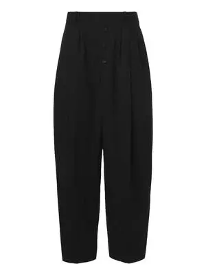 Jacquemus Fernando Pleated Wool Tapered Trousers - Black