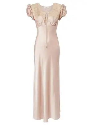 Chloé Lace-trimmed Silk Maxi Dress - Pink