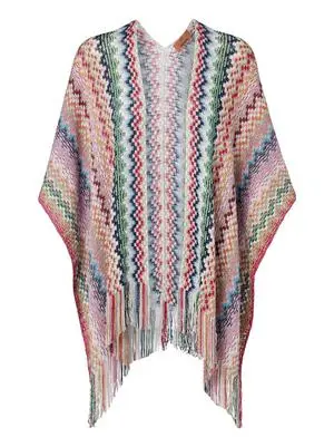 Missoni Zigzag Fringed Poncho - Multicoloured
