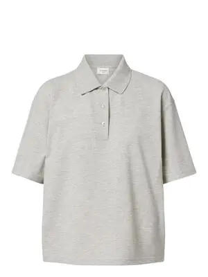 Saint Laurent Cassandre Cotton-blend Piqué Polo Shirt - Grey