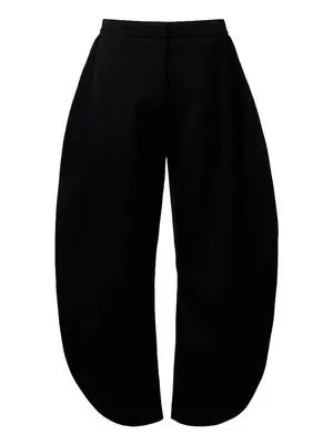 Alaïa Barrel Leg Virgin Wool Pants - Black