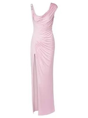 Versace Draped One-shoulder Ruched Gown - Pink