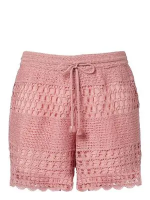 Zimmermann Wanderlust Crochet Shorts - Pink