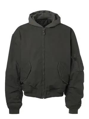Balenciaga Cotton-blend Hooded Bomber Jacket - Grey