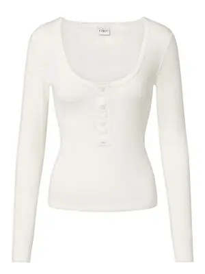Chloé Cotton Jersey Henley Shirt - White