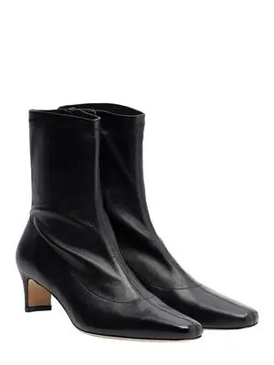 Staud Wally Leather Ankle Boots - Black