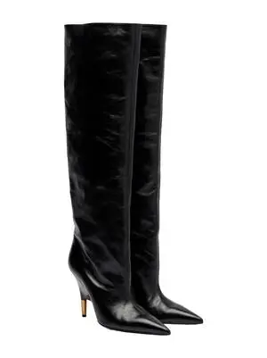 Khaite Bella 100 Leather Knee-high Boots - Black