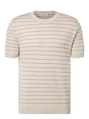 LARDINI Striped Silk T-shirt - White