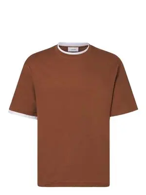 LARDINI Cotton T-shirt - Brown