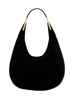 Savette Florence Small Suede Shoulder Bag - Black