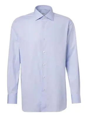 Brioni William Cotton Oxford Shirt - Blue
