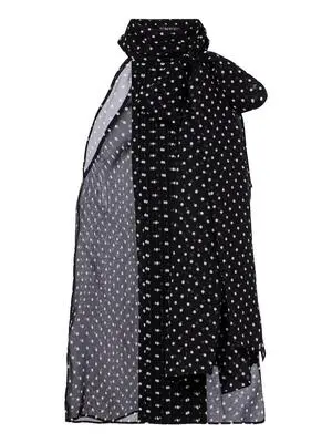 TOM FORD Draped Polka-dot Silk Blouse - Black