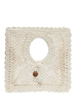 Jacquemus Spiaggia Small Lace Tote - White