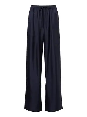 RÓHE Silk Straight Pants - Blue