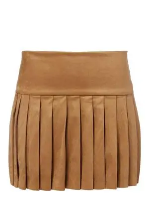 Norma Kamali Pleated Miniskirt - Brown