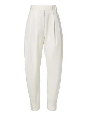 RÓHE Wool-blend Barrel-leg Trousers - White