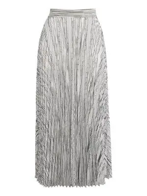 Missoni Knitted Pleated Midi Skirt - Silver
