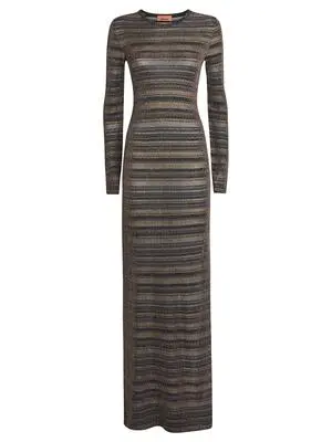 Missoni Knitted Stripe Maxi Dress - Gold