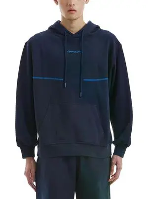 OFF DUTY Hooded Pullover With Embroidered Detail - Blue