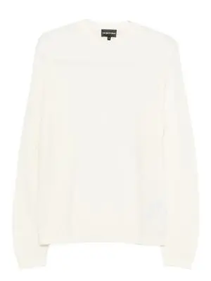 Emporio Armani Wool Crewneck Sweater - White