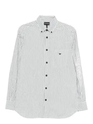 Emporio Armani Striped Cotton Shirt - Sky Blue