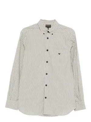 Emporio Armani Striped Cotton Shirt - Beige