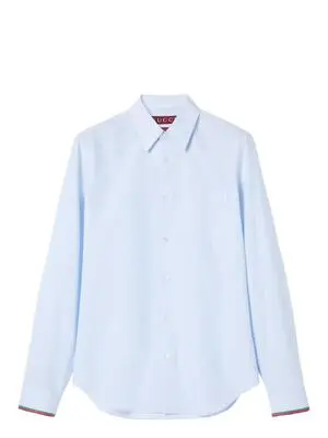 Gucci Striped Shirt With Web - Sky Blue