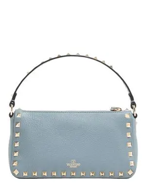 Valentino Garavani Rockstud Small Leather Shoulder Bag - Grey