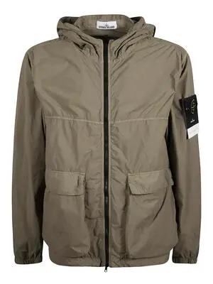 Stone Island Parka With Logo - Green